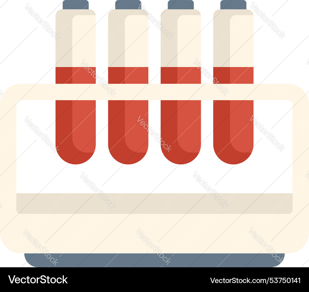 Test tubes holding blood samples in a lab rack Vector Image