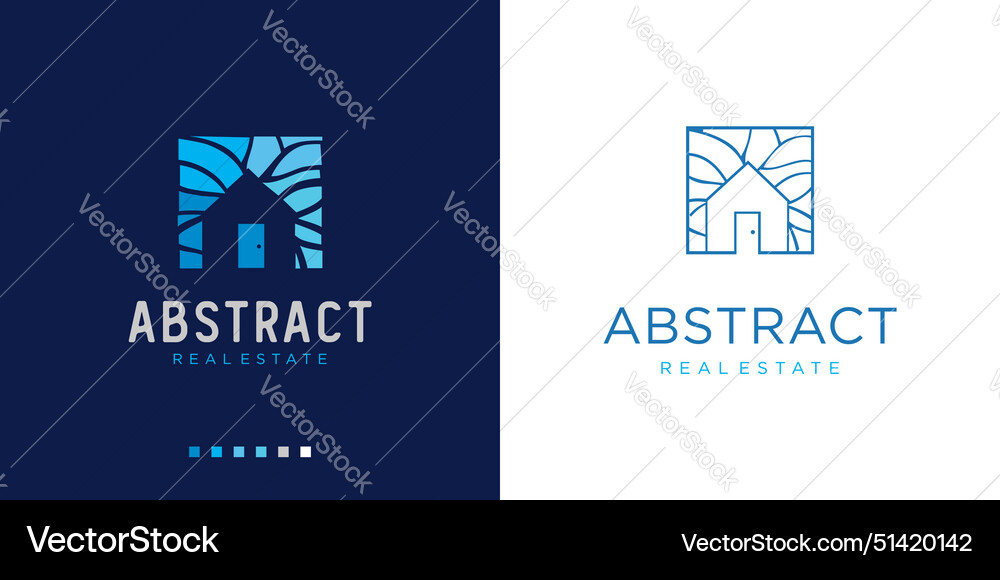 Abstract house logo geometric shapes Royalty Free Vector