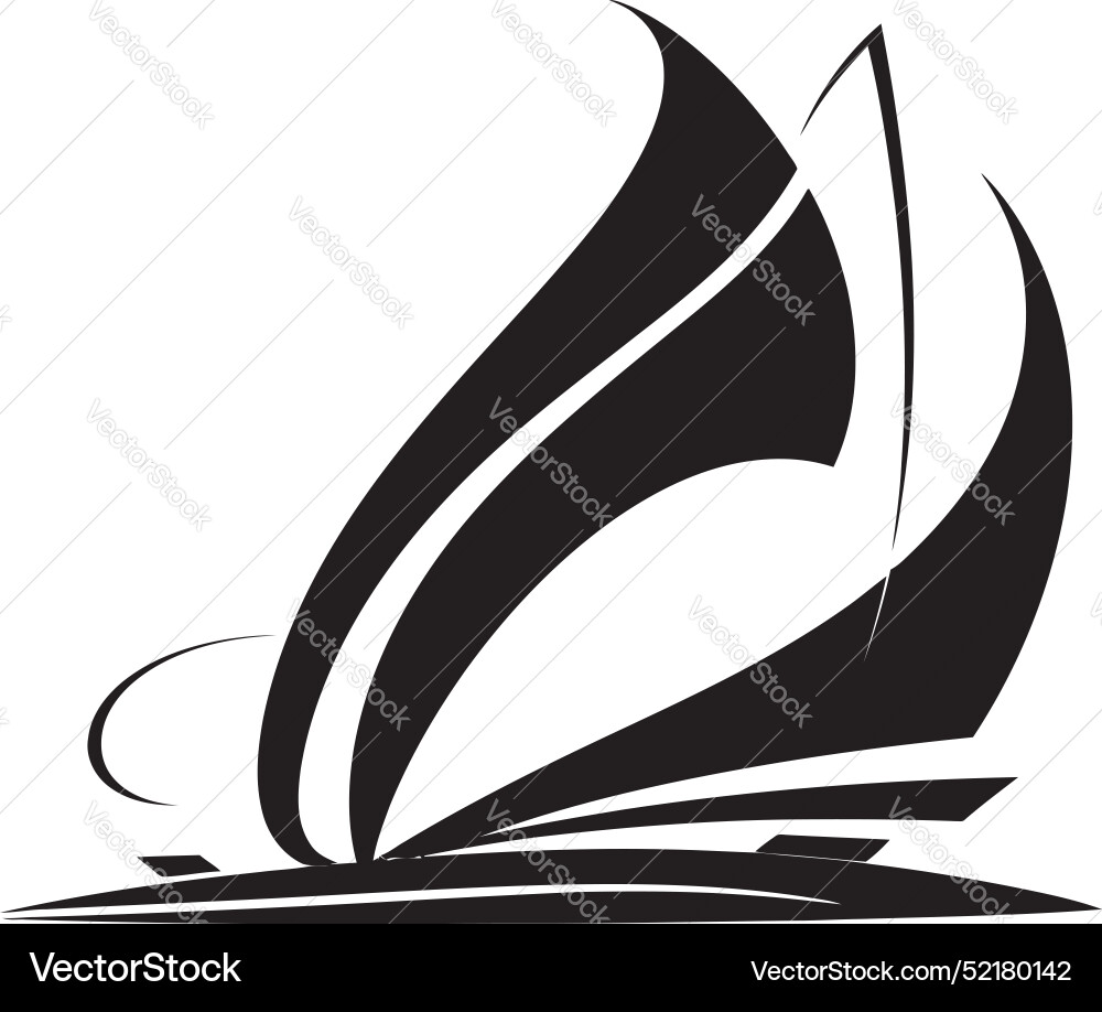 Calm coastlines simple boat logo tranquil Vector Image