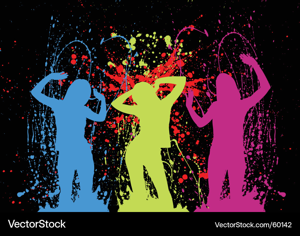 Colorful Party Girls Royalty Free Vector Image