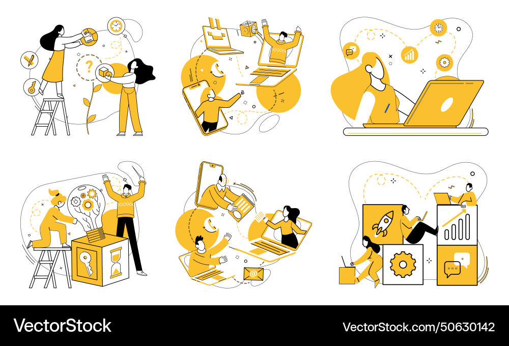 Cooperative work the concept Royalty Free Vector Image