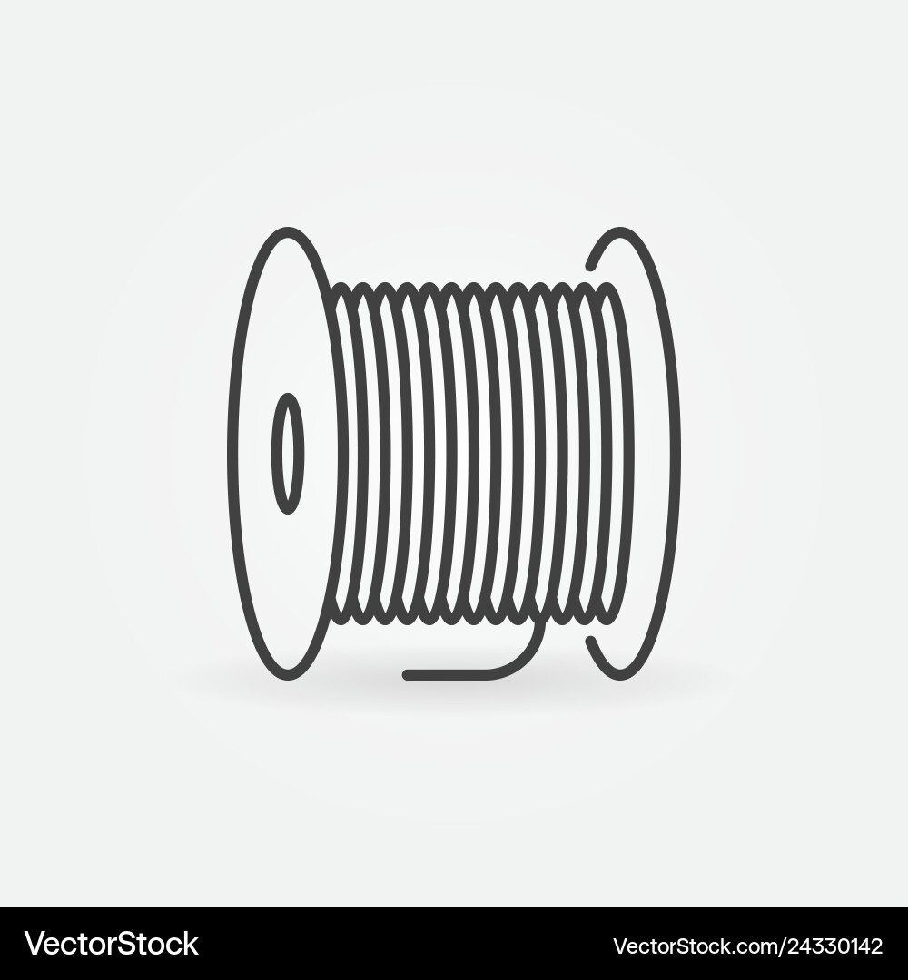 Fiber optic cable bobbin concept linear Royalty Free Vector