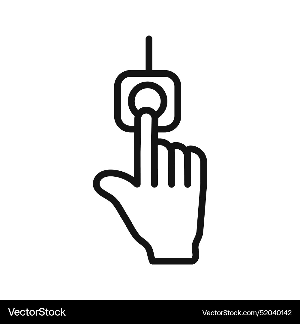Finger authentication icon black and white sign Vector Image