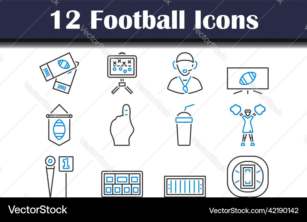 Football icon set Royalty Free Vector Image - VectorStock