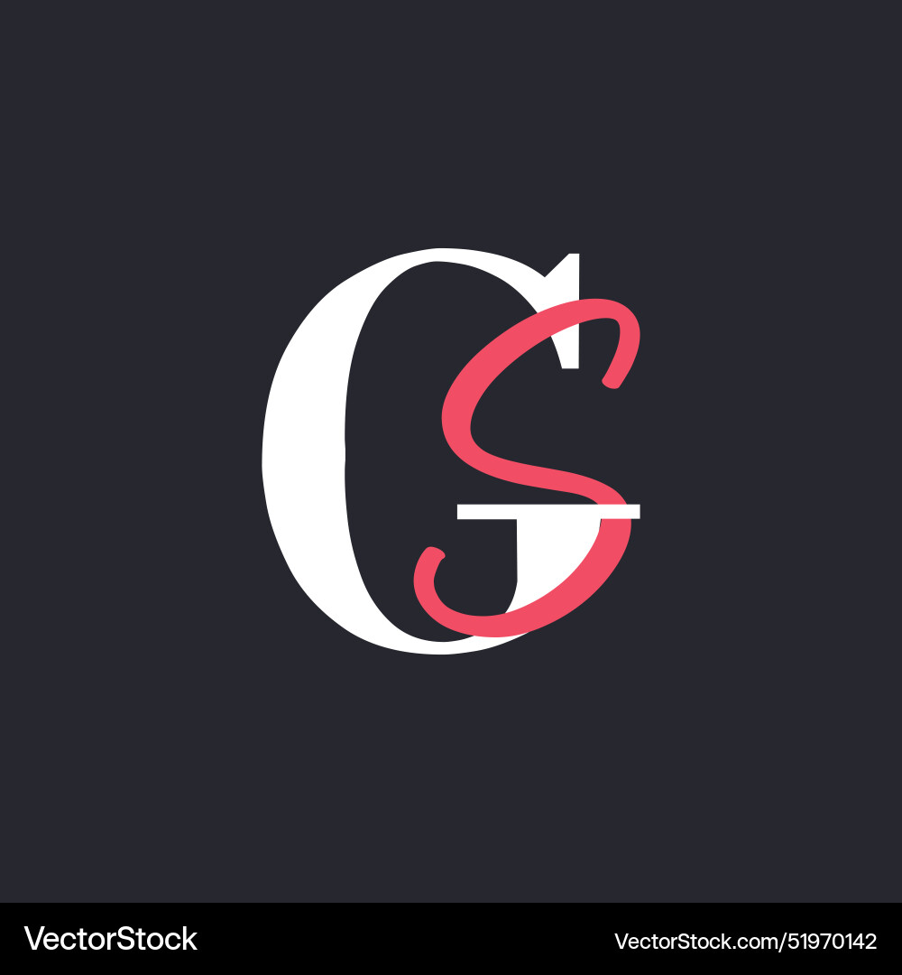 Letter gs logo perfectly blended initials Vector Image