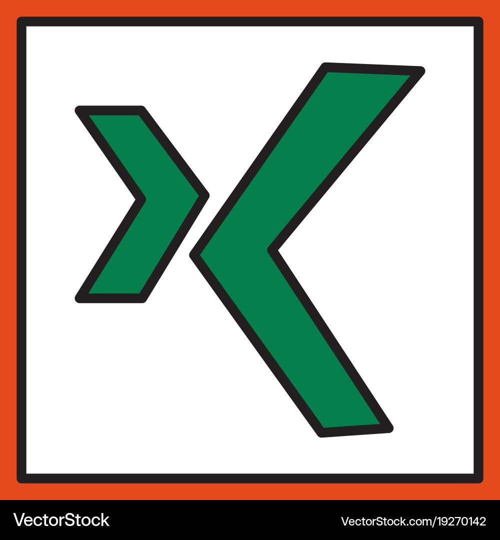 Logo xing icon social media network Royalty Free Vector