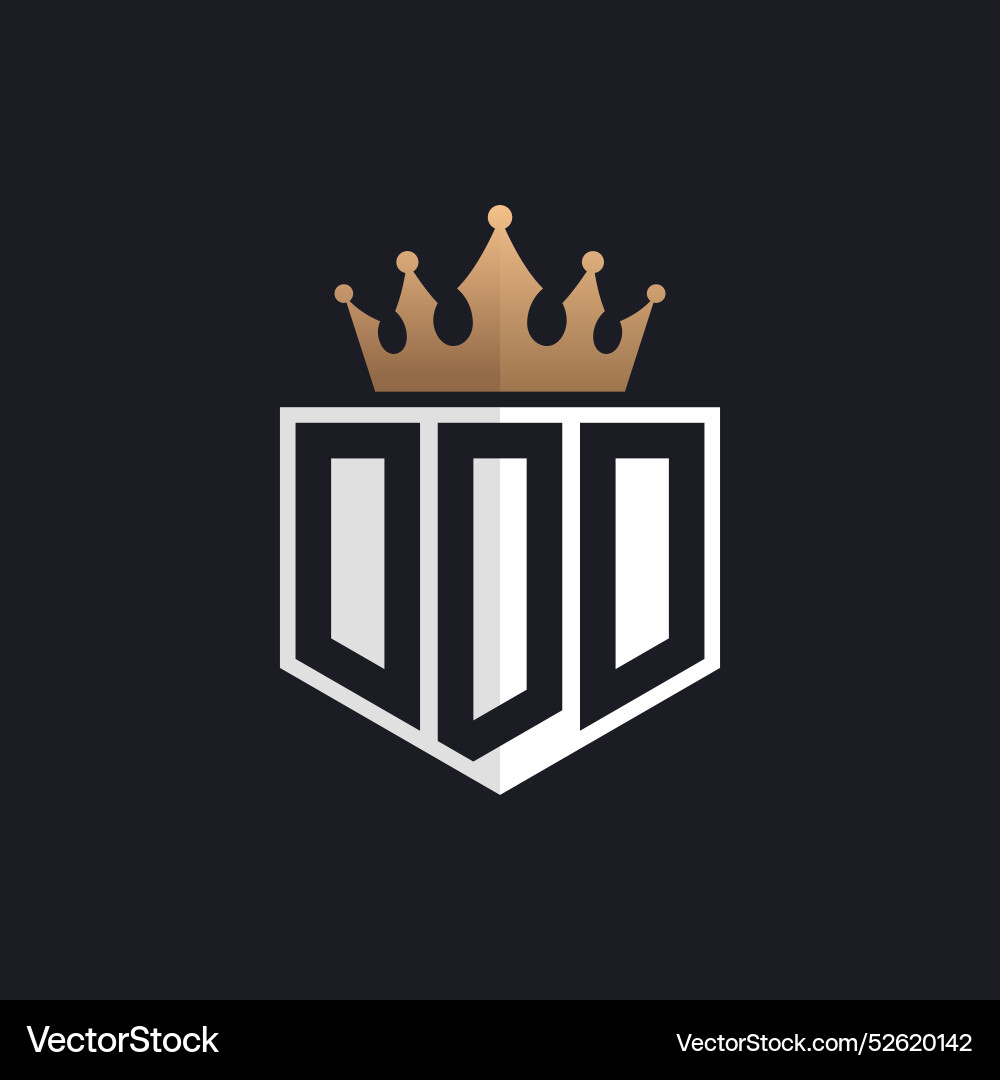 Luxury ddd logo with crown elegant initials Vector Image