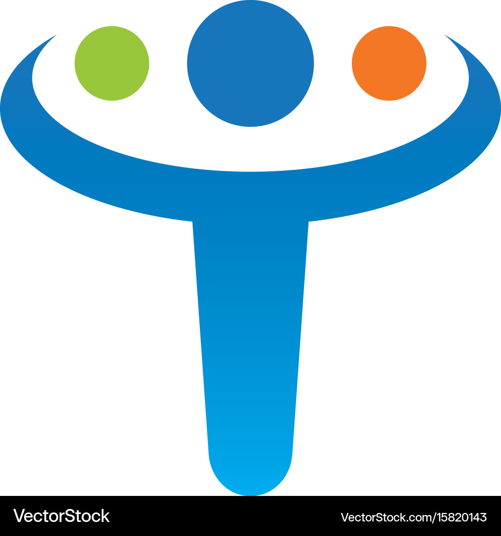 Abstract human tramwork logo Royalty Free Vector Image