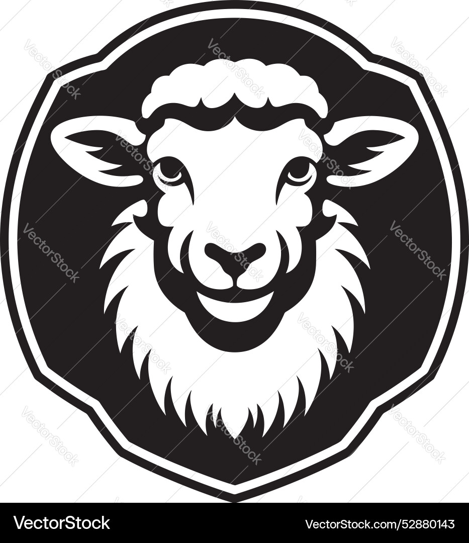 Artistic ewe emblem vision silhouetted sheep logo Vector Image