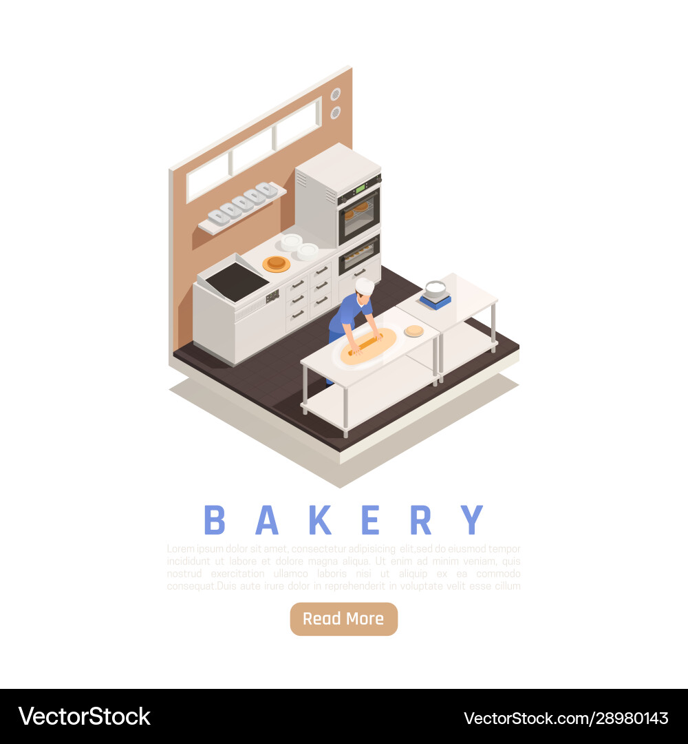 Bakery confectionery isometric composition Vector Image