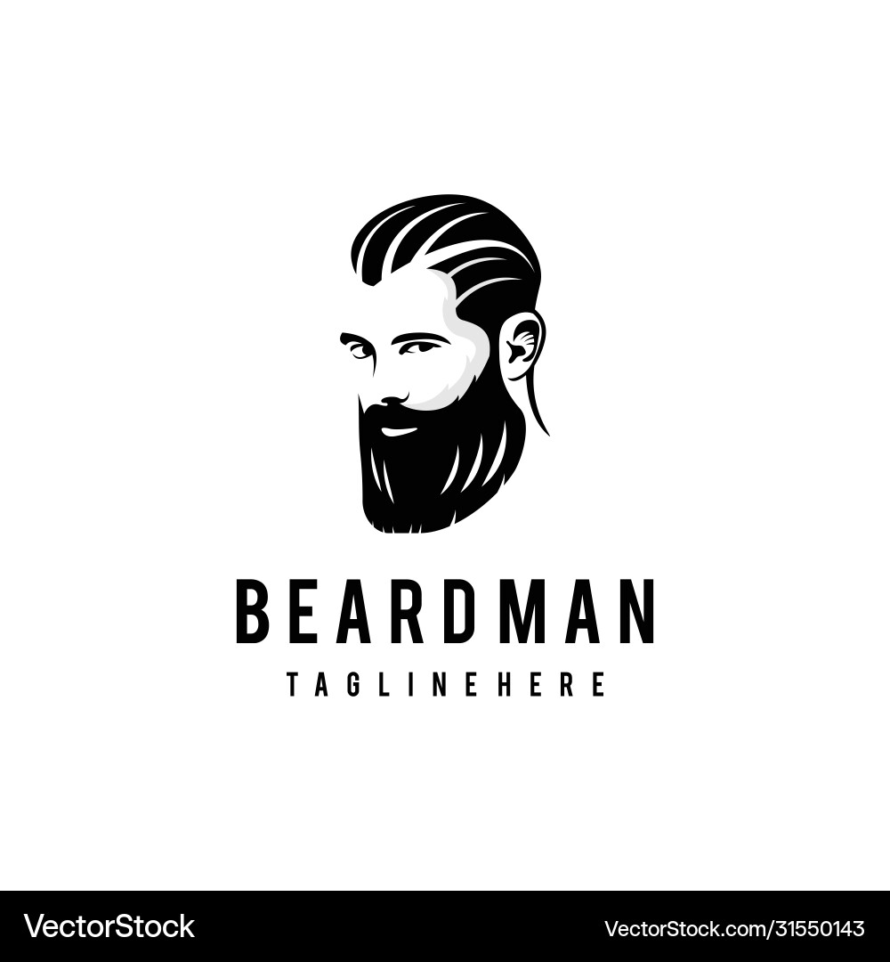 Beard man logo Royalty Free Vector Image - VectorStock