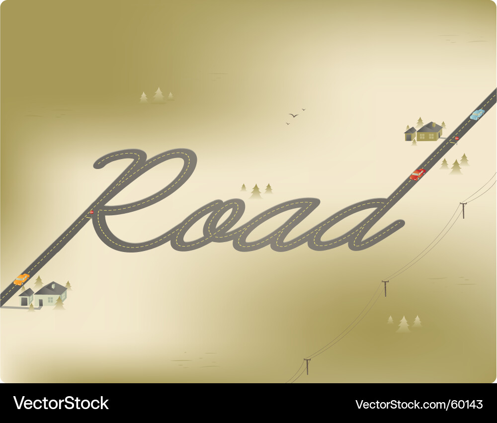 Cartoon Road Scene Royalty Free Vector Image - VectorStock