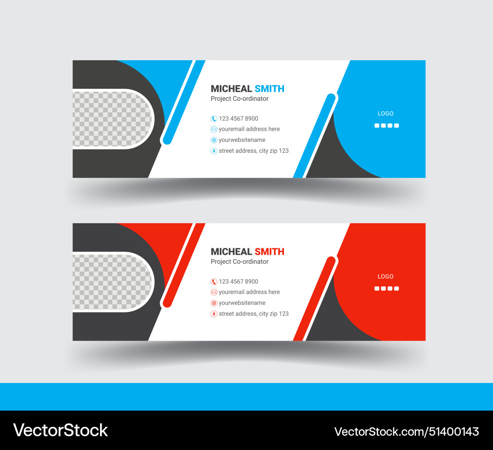 Clean and creative email signature design Vector Image