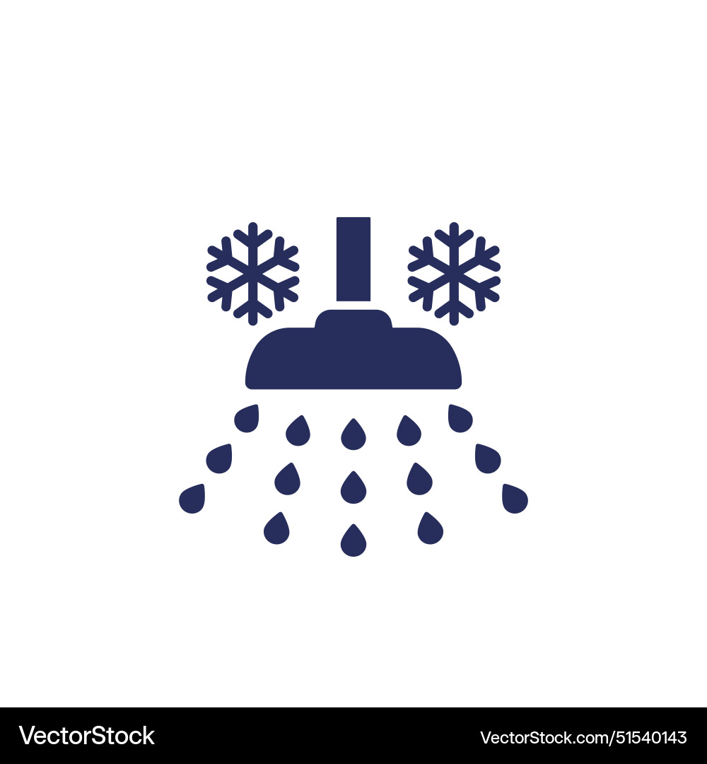 Cold shower icon on white Royalty Free Vector Image