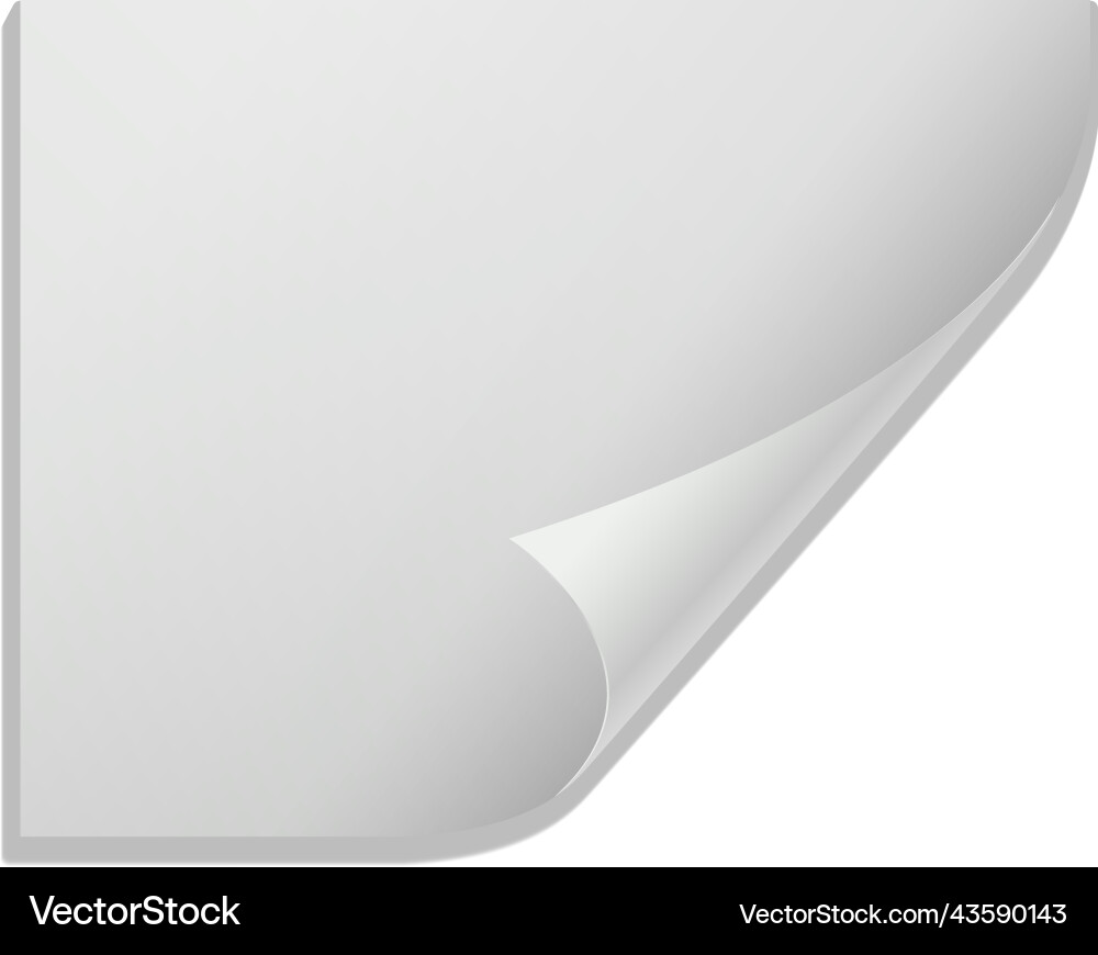 Curled corner sticker rectangular paper realistic Vector Image