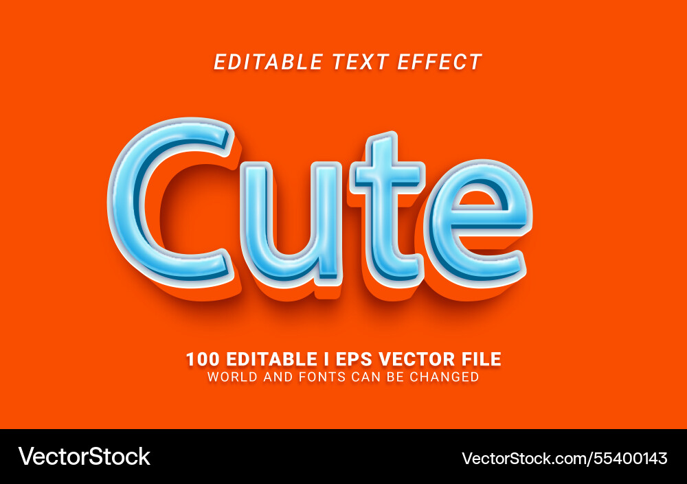 Cute text effect Royalty Free Vector Image - VectorStock