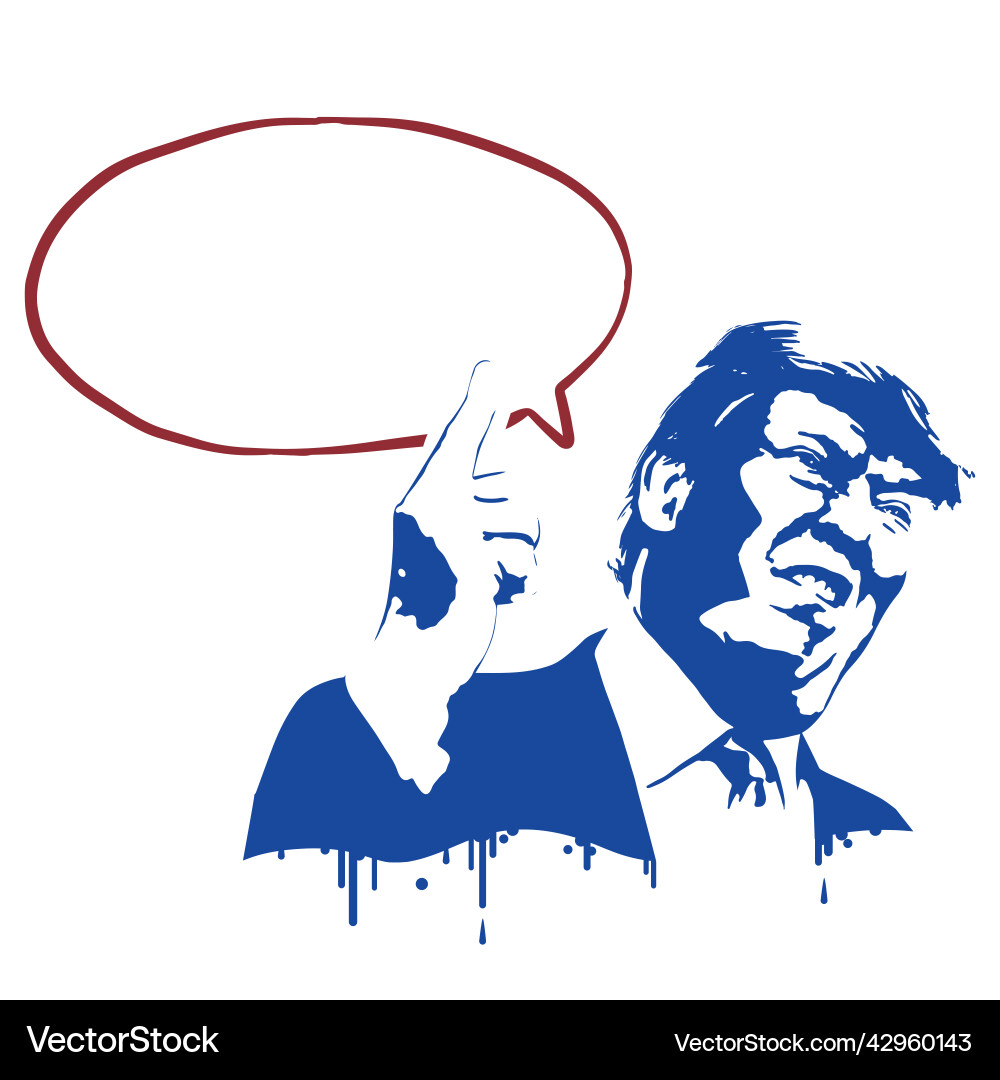 Donald Trump Stencil Portrait Royalty Free Vector Image