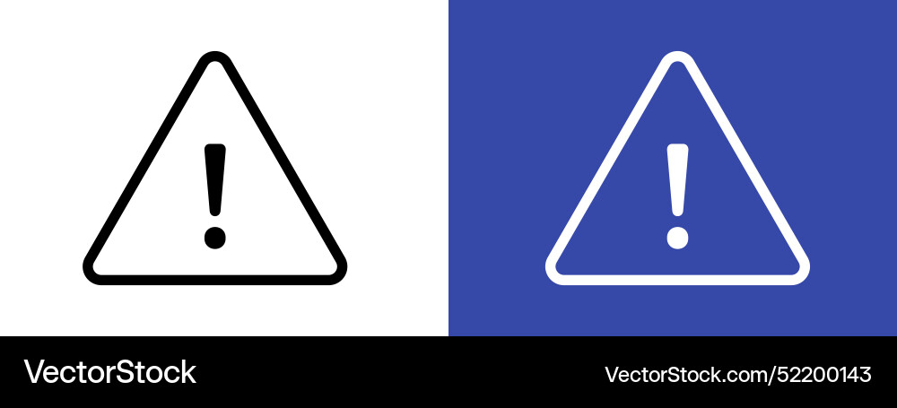 Exclamation danger icon logo sign set outline Vector Image