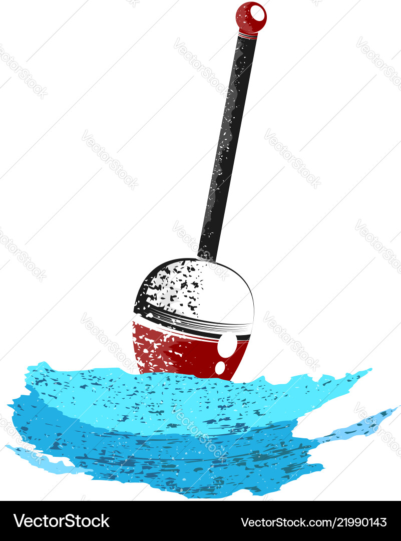 Fishing float on the wave Royalty Free Vector Image