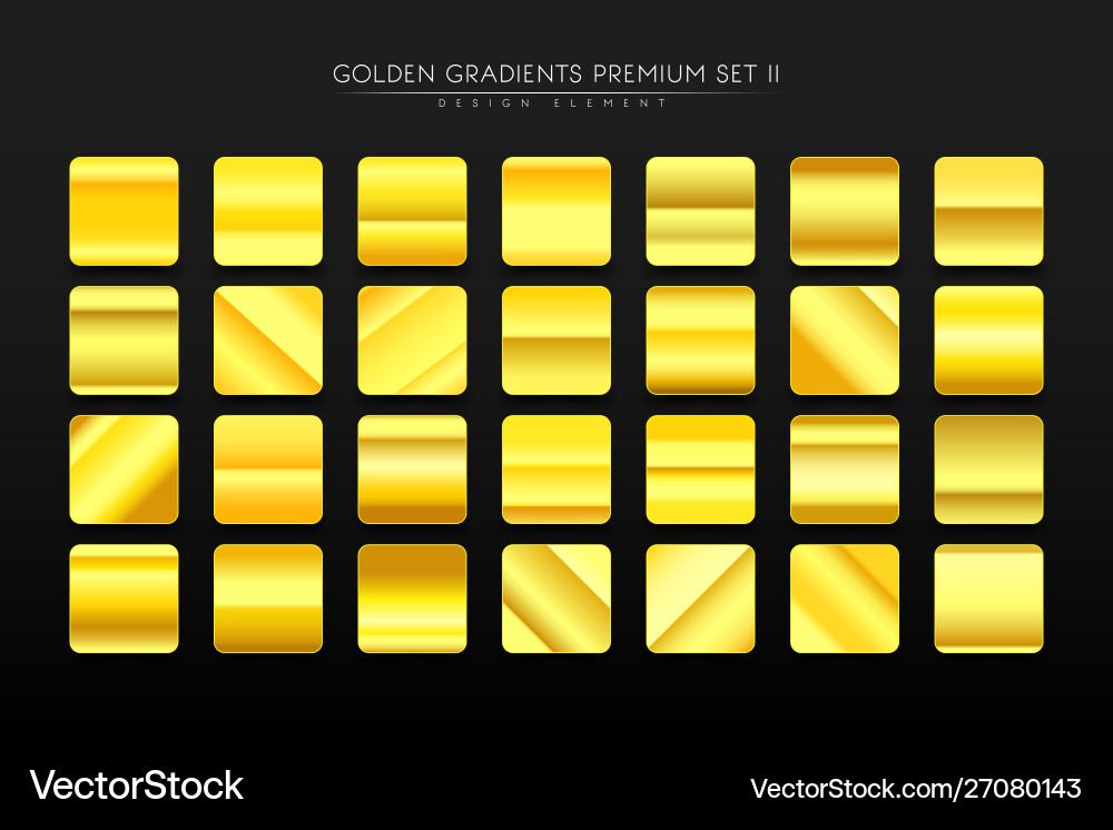 Golden gradient premium set 0021 Royalty Free Vector Image