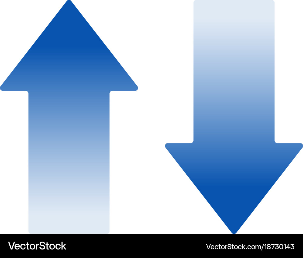 Isolated blue arrow icon button on white Vector Image