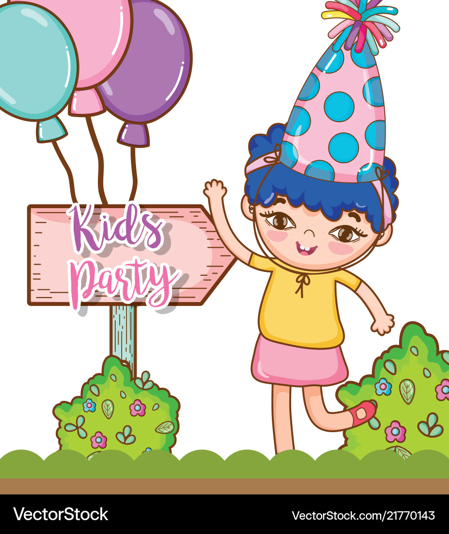 Kids party cartoons Royalty Free Vector Image - VectorStock