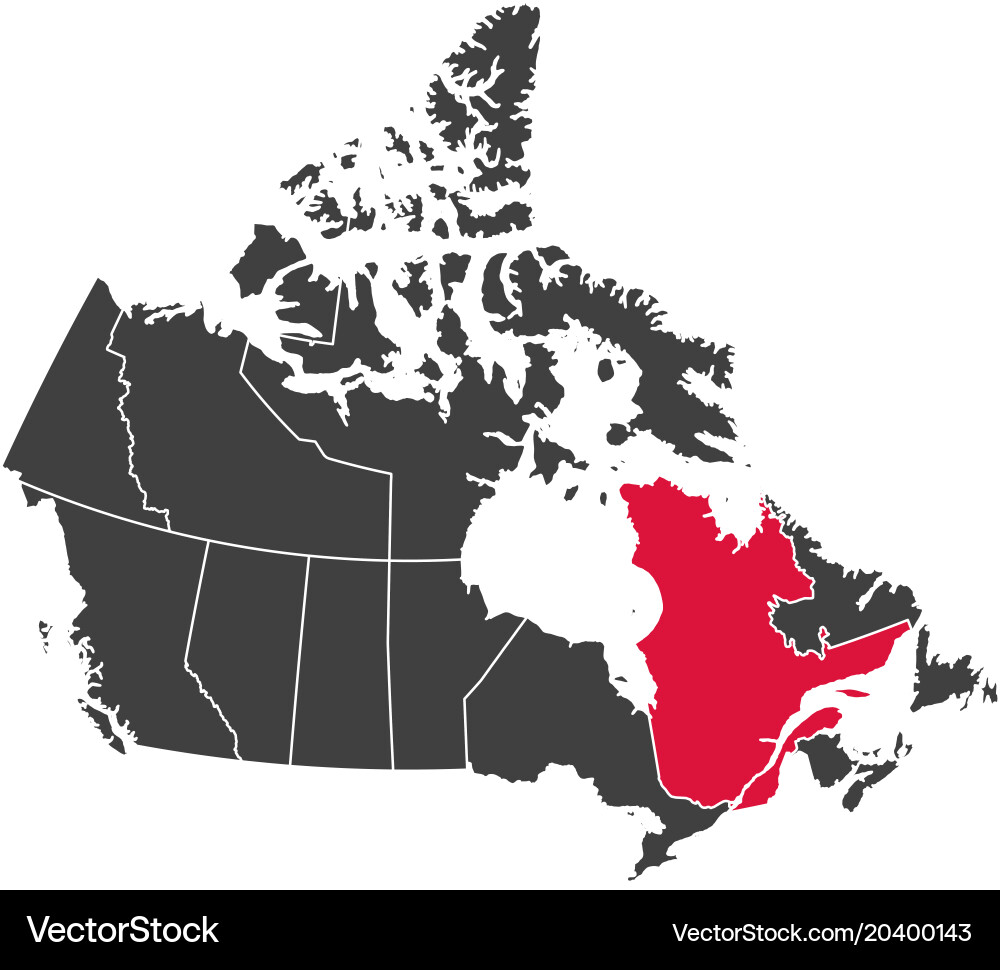 Map of canada - quebec Royalty Free Vector Image