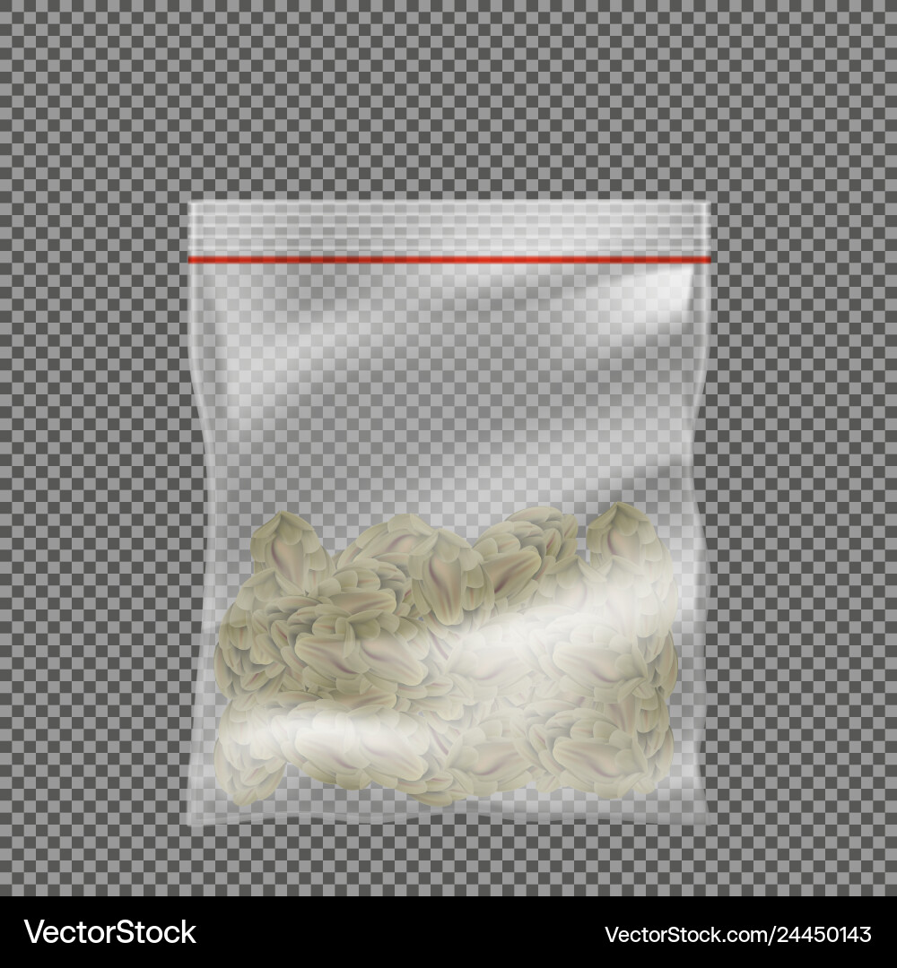 Marijuana buds in packet 3d realistic Royalty Free Vector