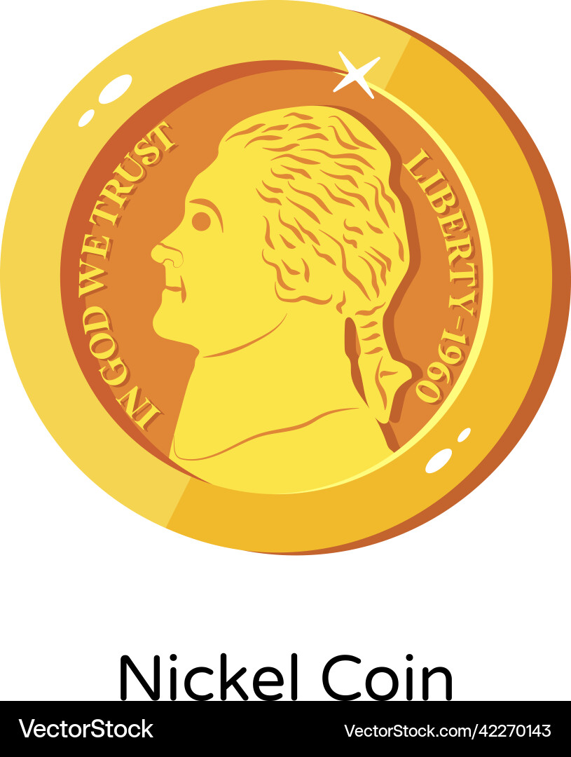 Nickel coin Royalty Free Vector Image - VectorStock