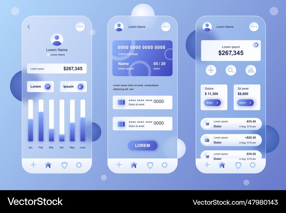 Online banking neumorphic elements kit for mobile Vector Image