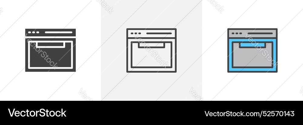 Oven icon set on white background Royalty Free Vector Image