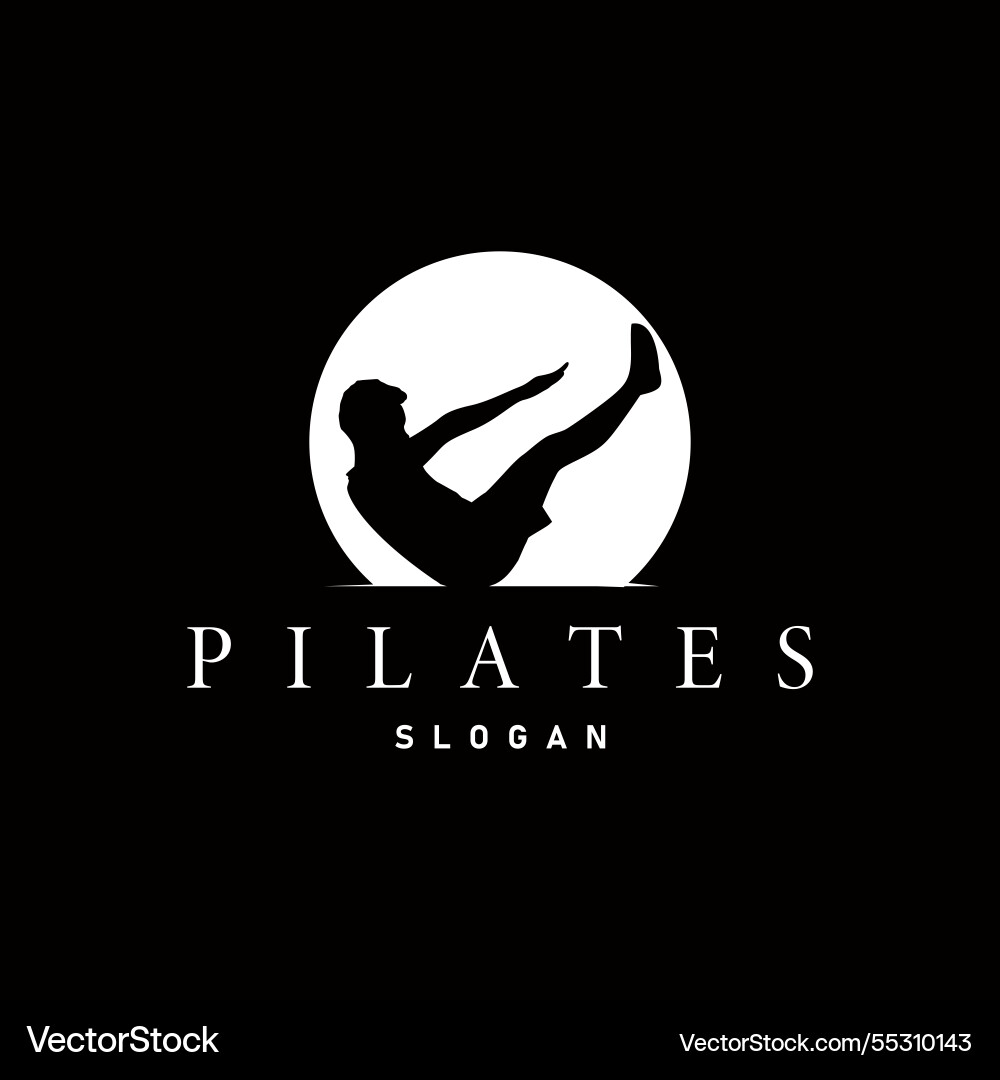Pilates pose logo yoga logo design template Vector Image