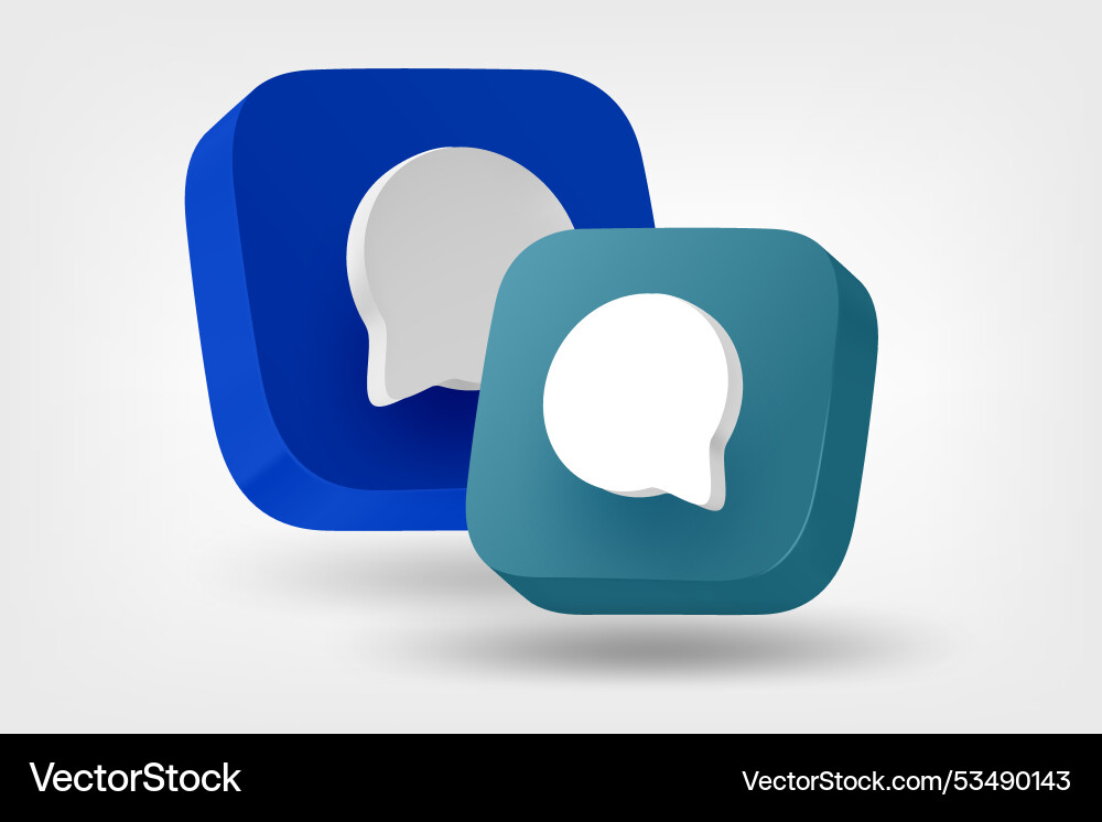 Speech cloud icons conversation concept 3d Vector Image