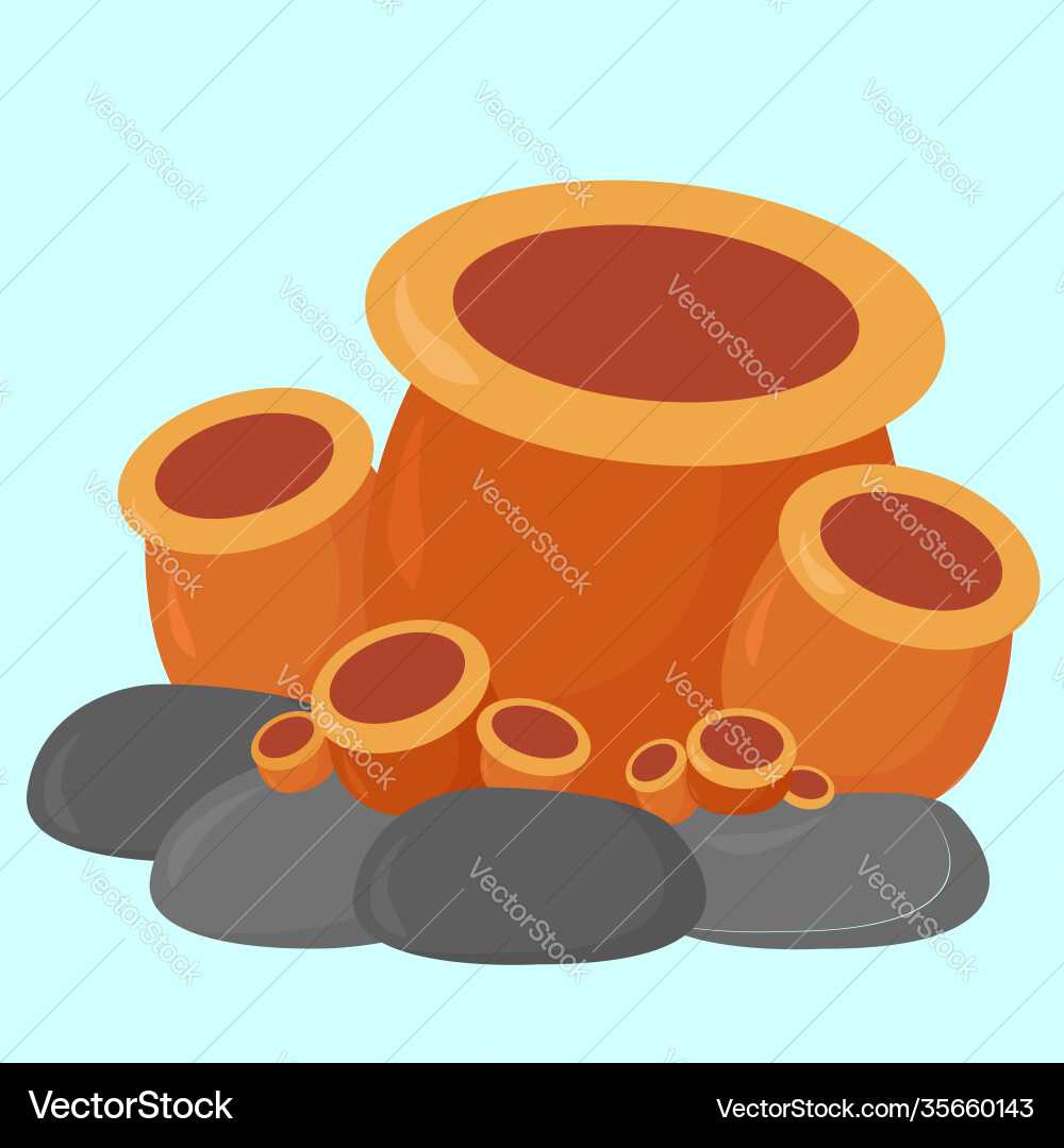 Sponge porifera on white background Royalty Free Vector