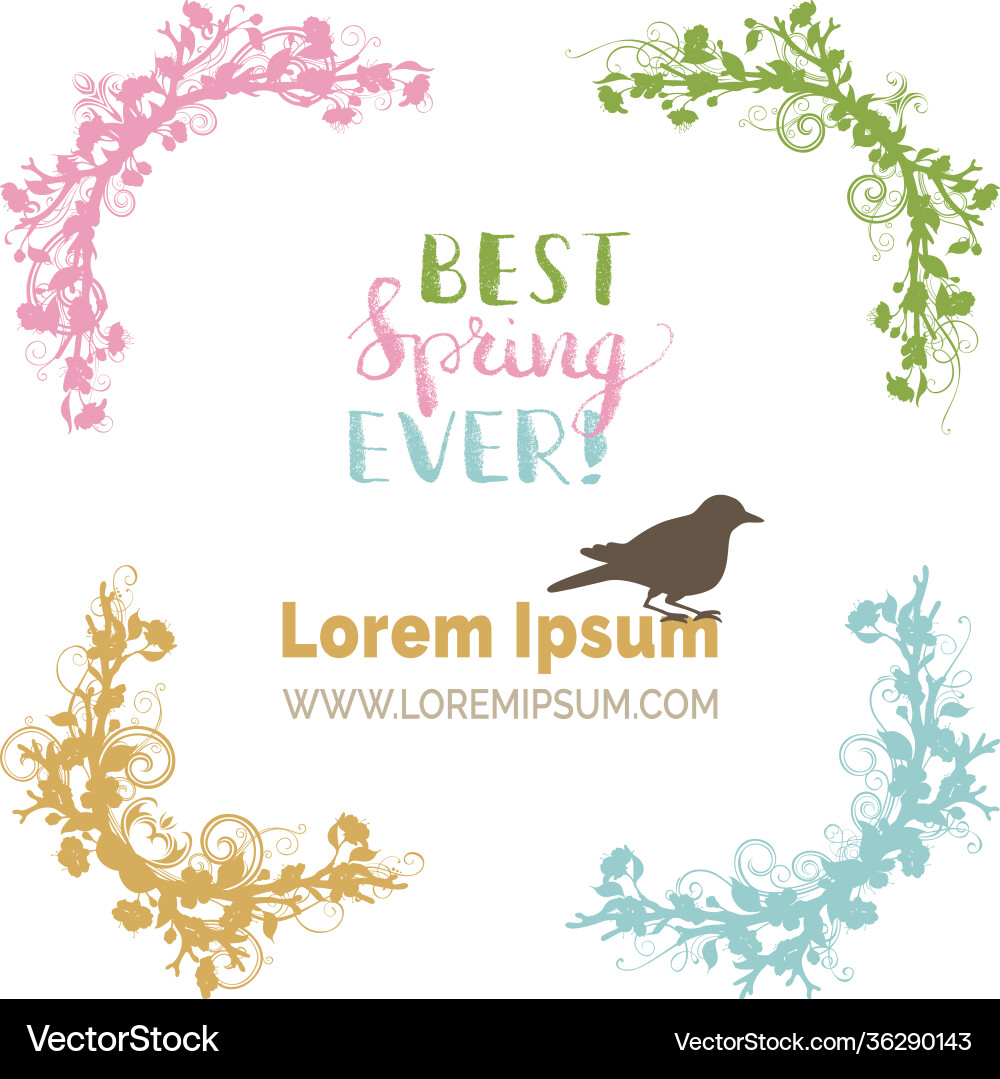 Spring corner decorations Royalty Free Vector Image