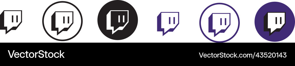 Twitch logo icontwitch Royalty Free Vector Image