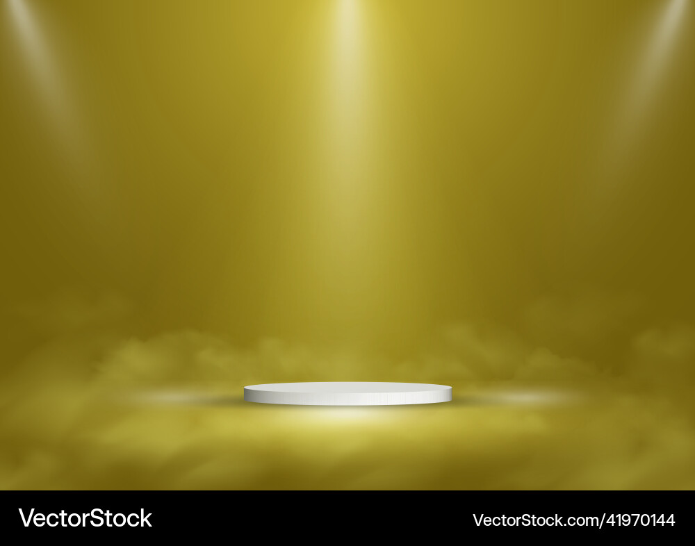 Abstract golden display on stand template design Vector Image