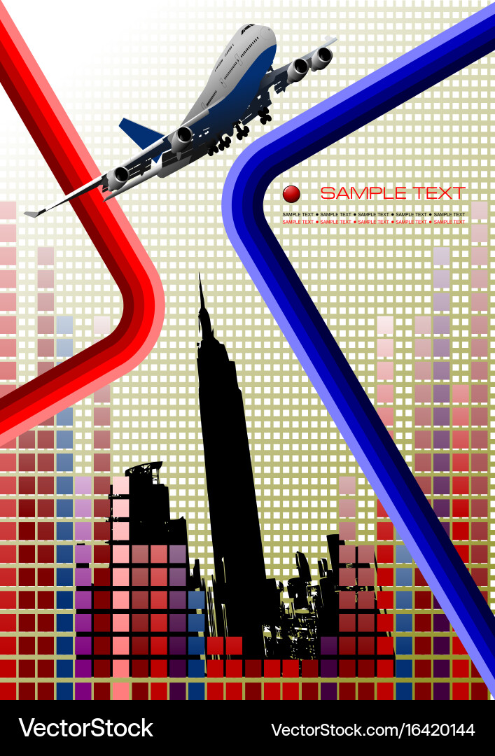 Aircraft poster with passenger airplane image Vector Image