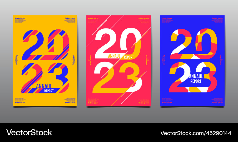 Annual report template layout design 2023 Vector Image