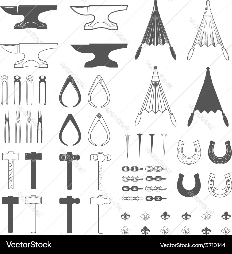 Blacksmith tools Royalty Free Vector Image - VectorStock