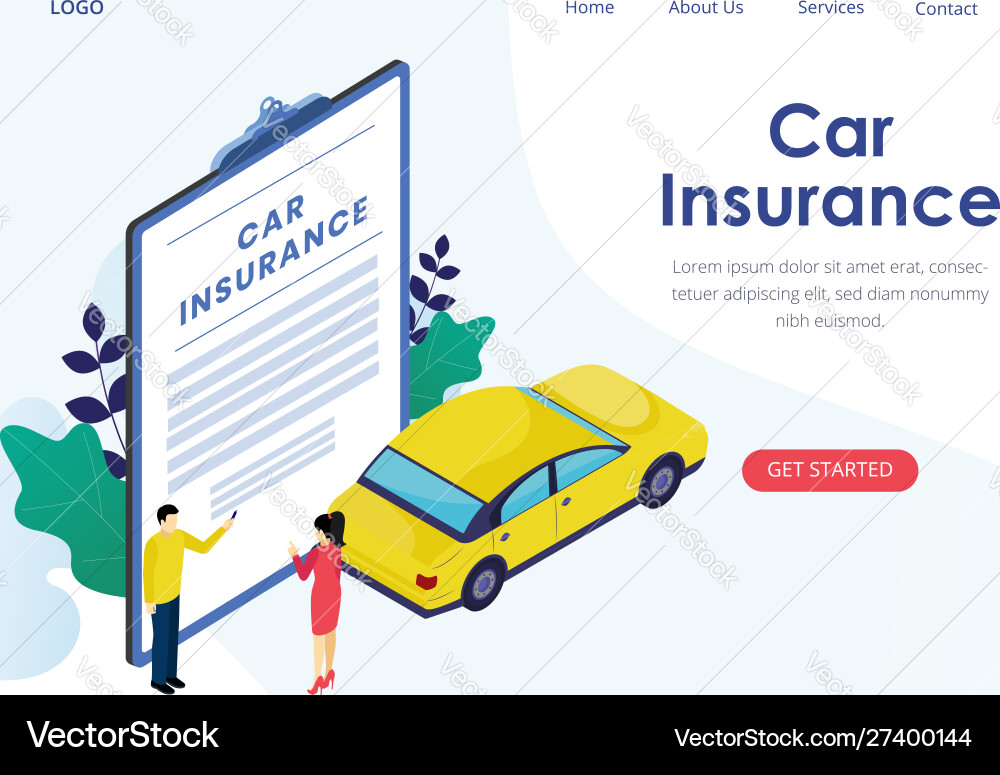 Car insurance isometric Royalty Free Vector Image
