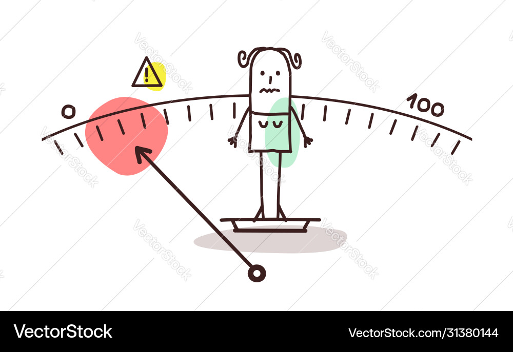 Cartoon underweight woman Royalty Free Vector Image