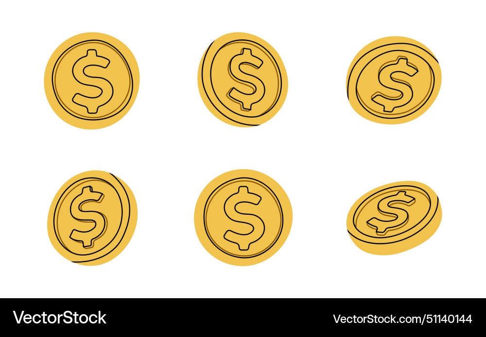 Coin collection Royalty Free Vector Image - VectorStock