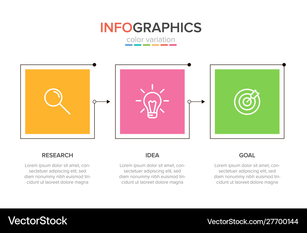 Concept arrow business model with 3 successive Vector Image