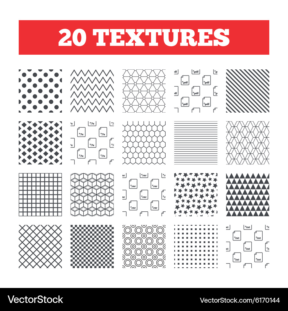 Document signs file extensions symbols Royalty Free Vector