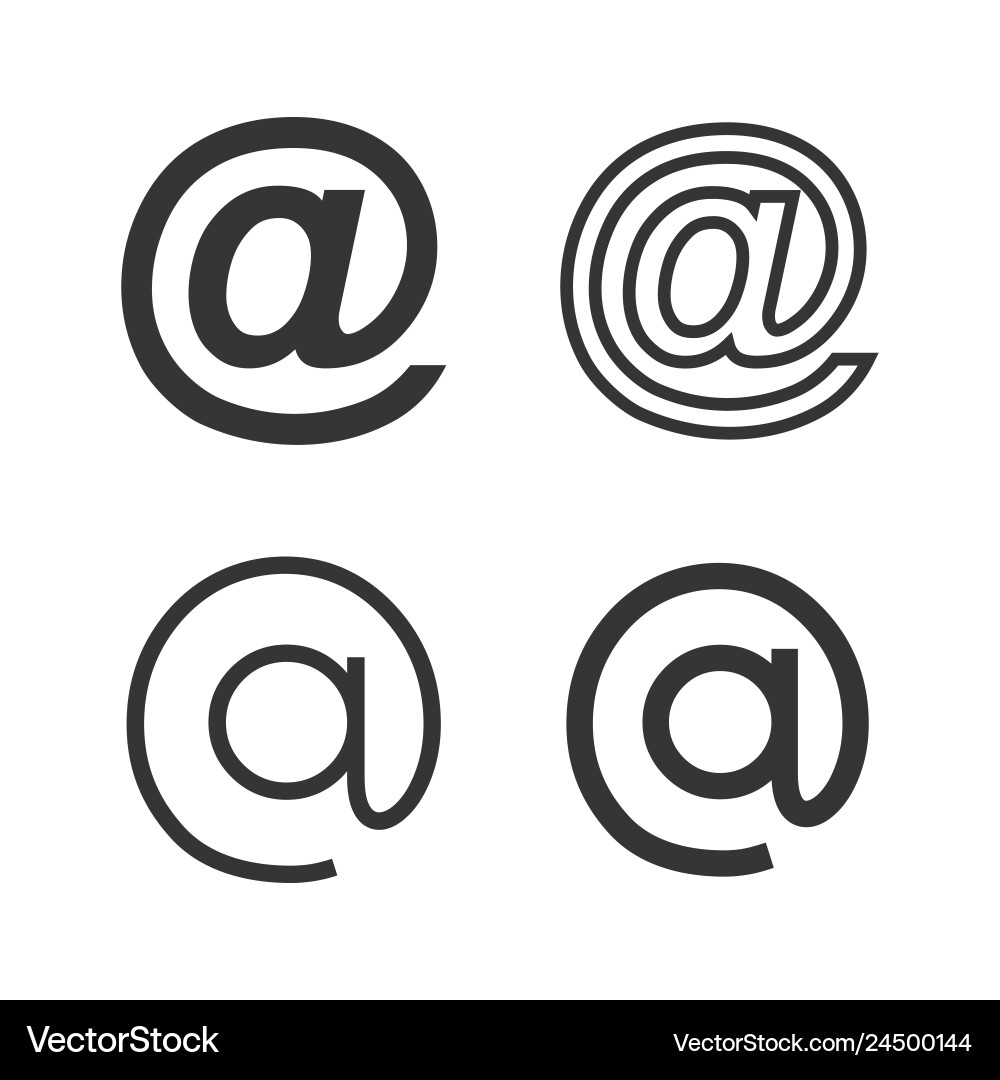Email icons set with various style Royalty Free Vector Image