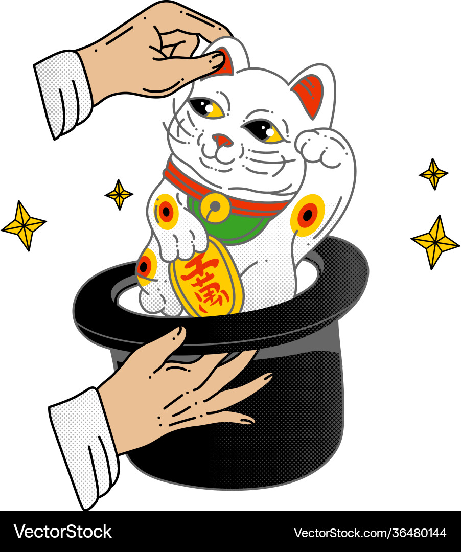Magic cat Royalty Free Vector Image - VectorStock