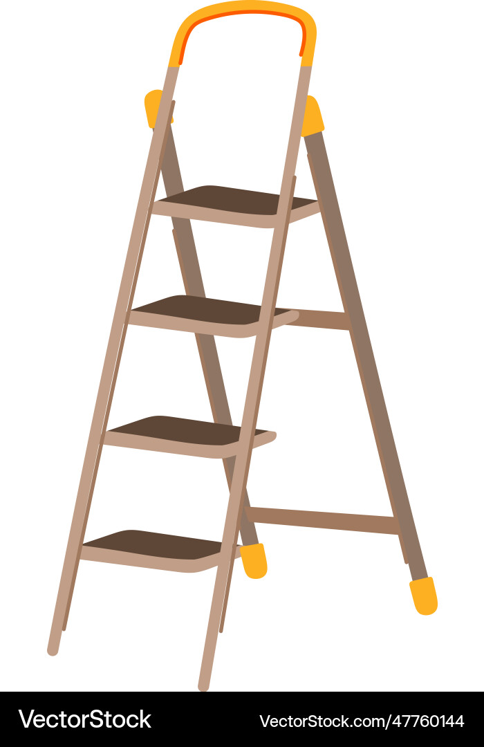Man step ladder cartoon Royalty Free Vector Image