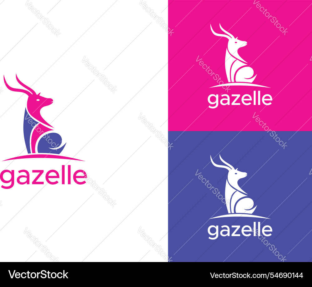 Modern gazelle logo template Royalty Free Vector Image