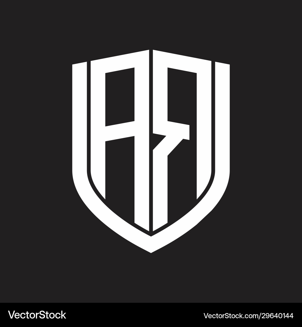 Modern Monogram Shield Logo Royalty Free Vector Image